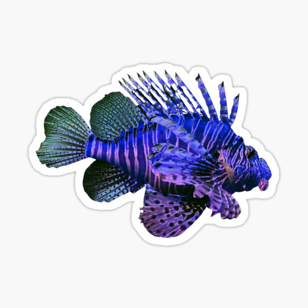 "Psychedelic Lionfish " Sticker for Sale by DiveOne | Redbubble