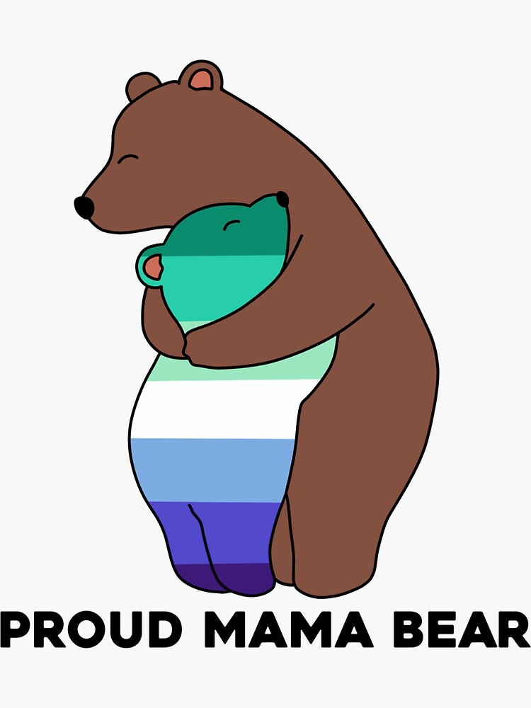 Pegatina «El orgullo LGBTQ+ lleva la bandera gay orgullosa mamá oso ...
