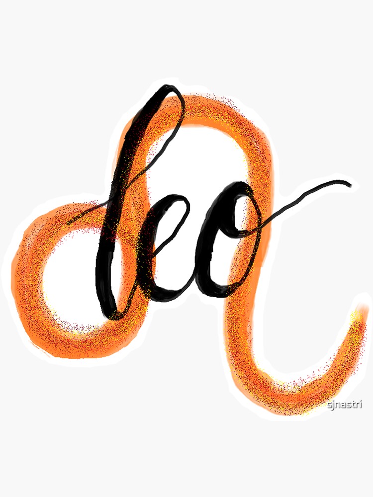 "Leo Script" Sticker for Sale by sjnastri | Redbubble