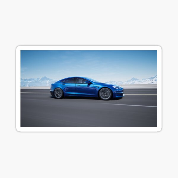 "Tesla Model S Blue" Sticker for Sale by TeslaMotion | Redbubble