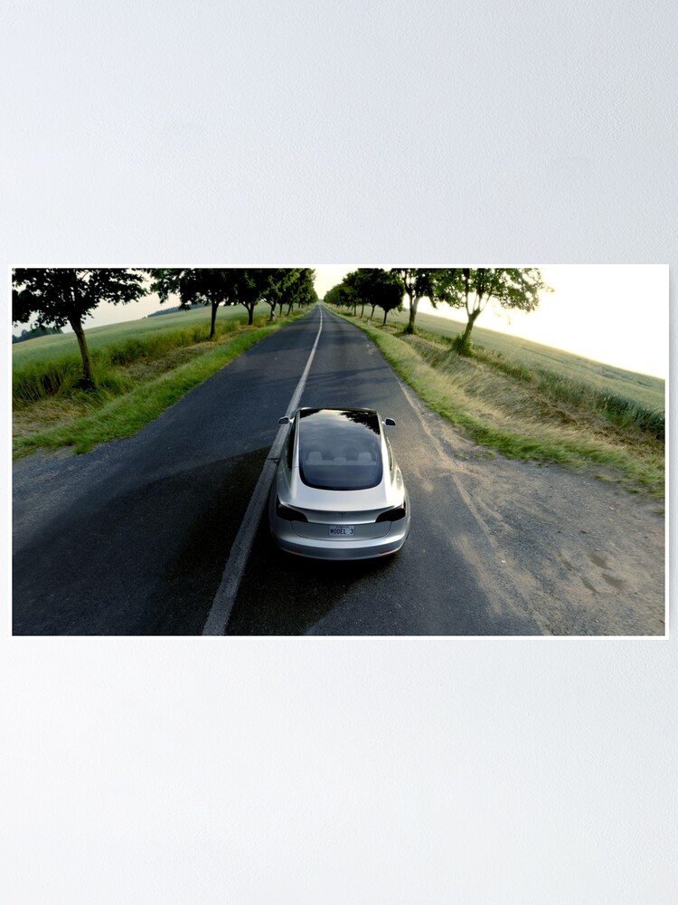 "Tesla Model S Gray" Poster for Sale by TeslaMotion | Redbubble