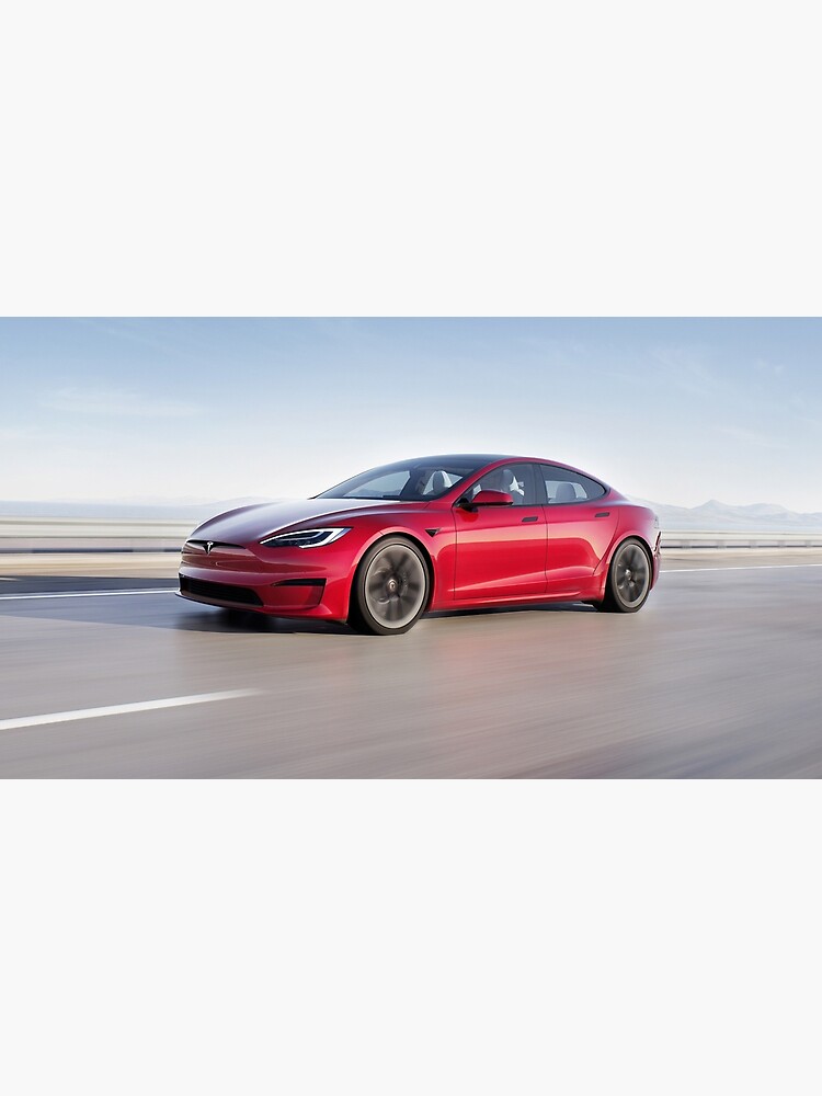 "Tesla Model S Red" Poster for Sale by TeslaMotion | Redbubble