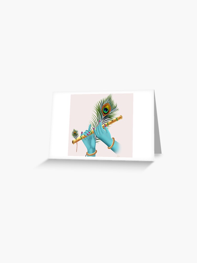 Krishna Mor Pankh With Bansuri Greeting Card | atelier-yuwa.ciao.jp