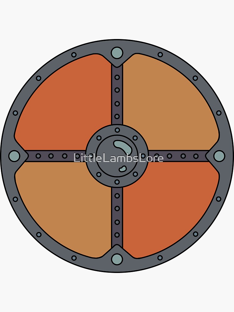 "Round Viking Shield" Sticker for Sale by LittleLambsLore | Redbubble