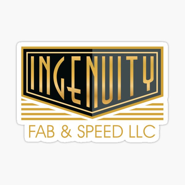 "Ingenuity Fab & Speed hot rod shop" Sticker for Sale by 10350Apparel ...