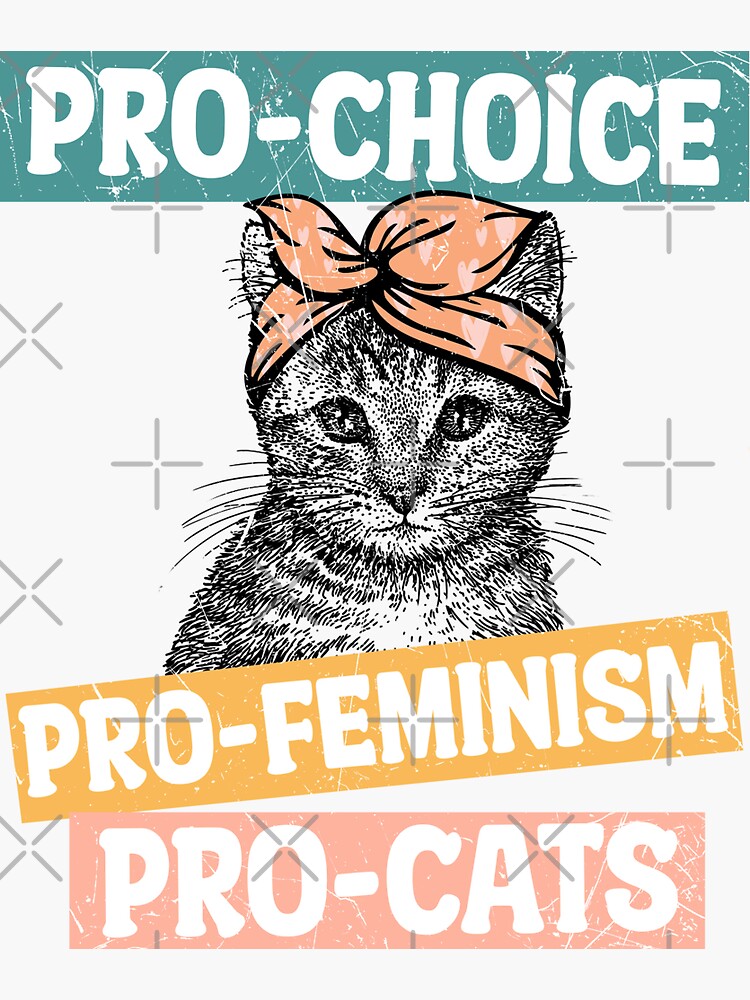 Pro Choice Pro Feminism Pro Cats Sticker For Sale By Skullappleart