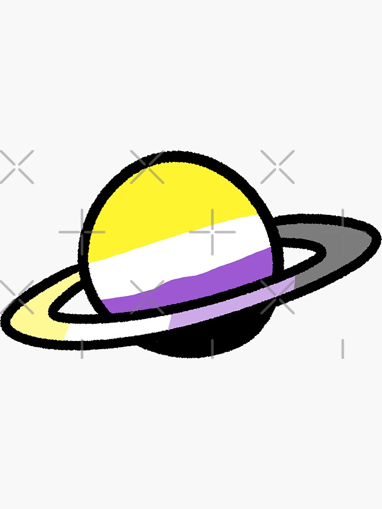 "Non-Binary Pride Planet" Sticker for Sale by spadesir | Redbubble