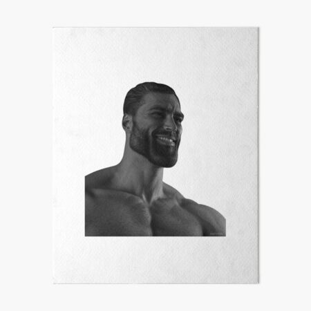 "Gigachad meme smiling face" Art Board Print for Sale by Kunlesart ...