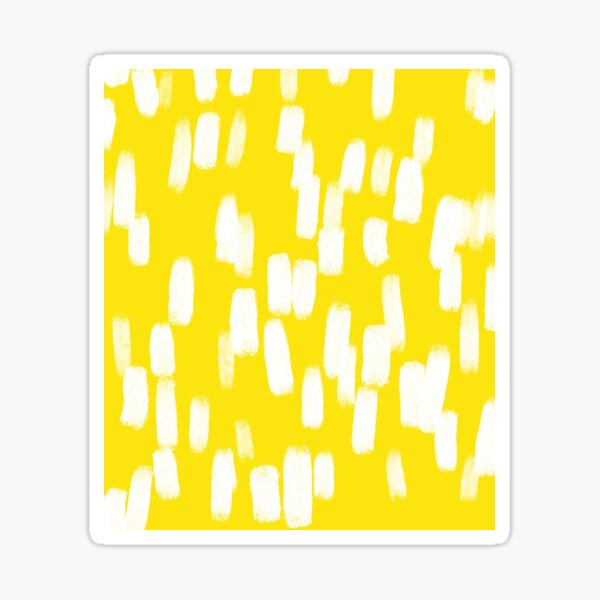 "Bright Yellow with White Brush Stroke Spots" Sticker for Sale by ...