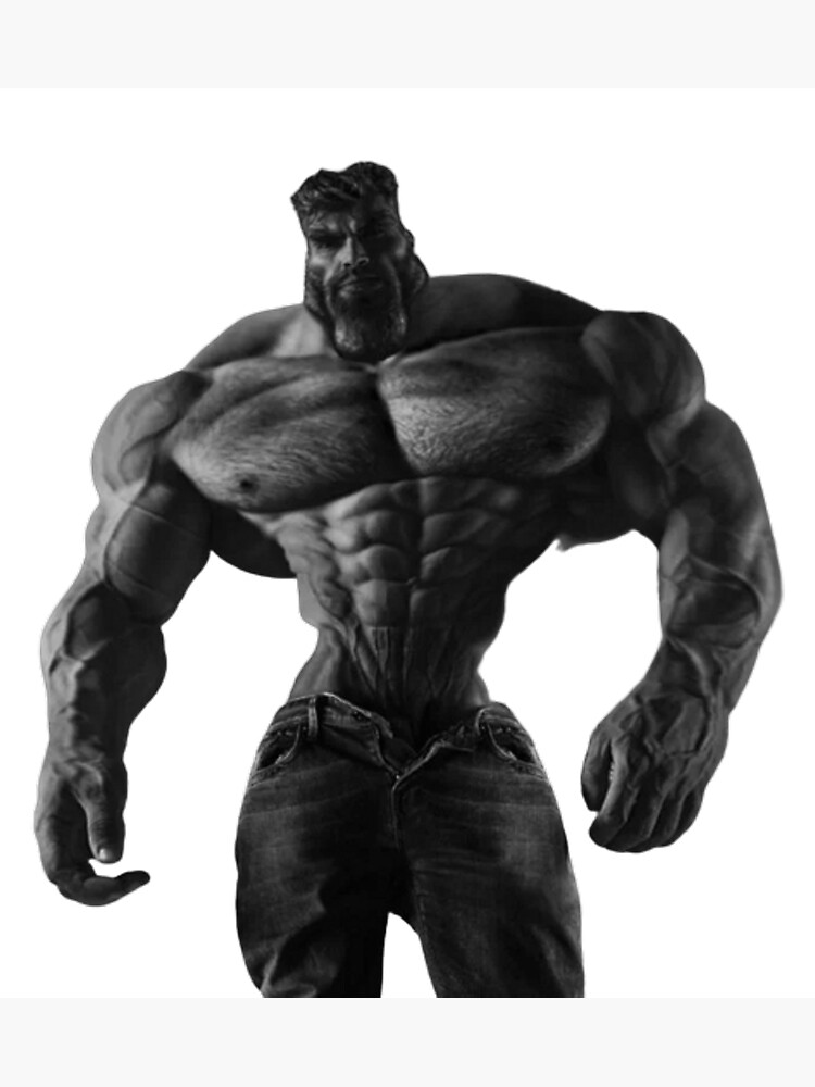 Lámina fotográfica «Gigachad meme dibujos animados divertidos cuerpo ...