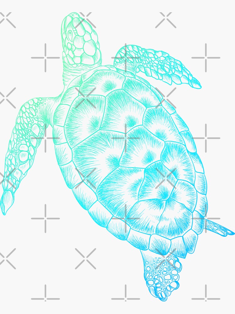 "Beach Time Matching Turtle Cartoon Art Edition" Sticker for Sale by ...