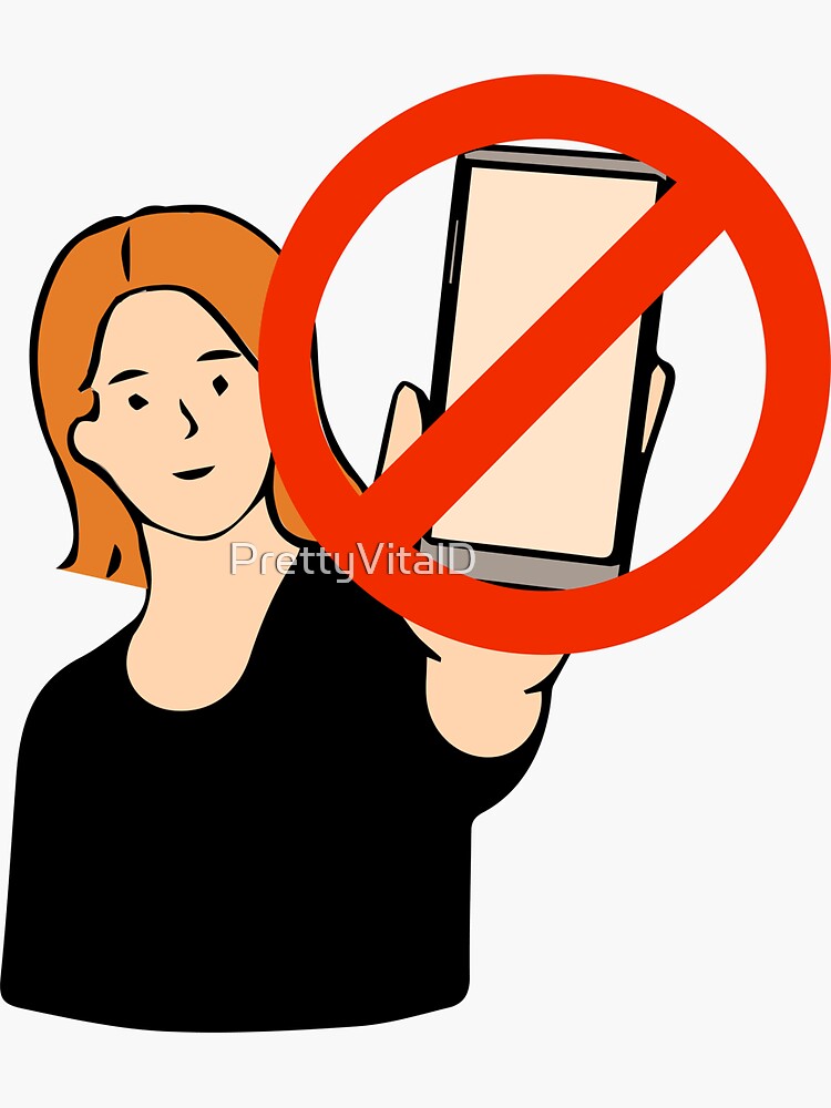 "Mobile Phone Addiction" Sticker for Sale by PrettyVitalD | Redbubble