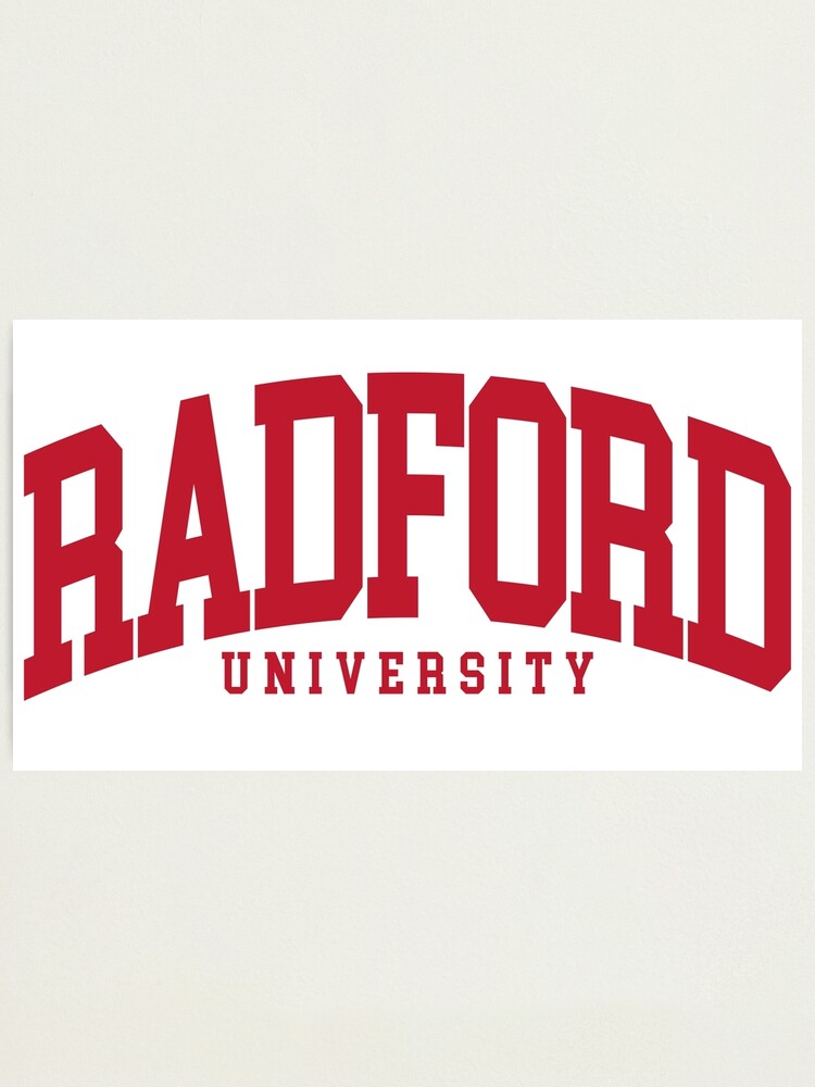 "radford - college font curved" Photographic Print for Sale by ...