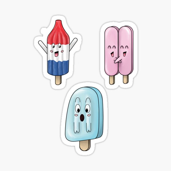"Popsicle Cartoons" Sticker for Sale by mdon20 | Redbubble