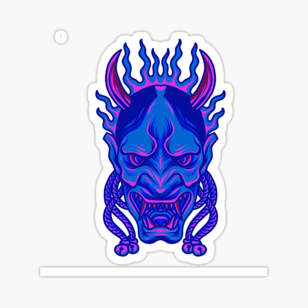 "Japanese oni" Sticker for Sale by fenixinlove | Redbubble