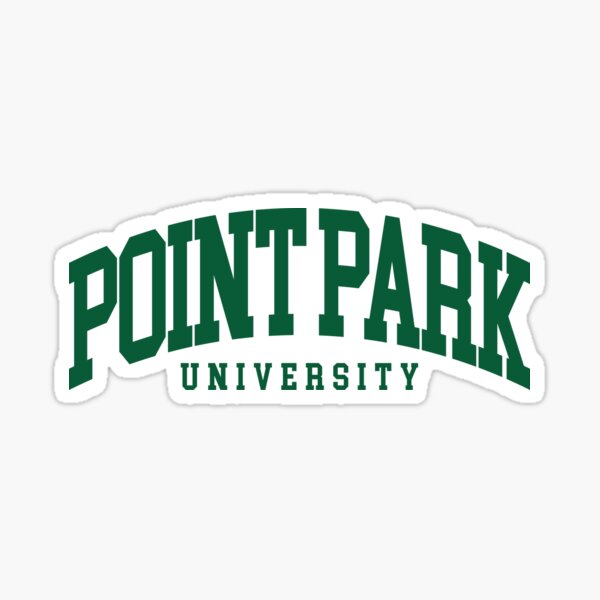 "point park - college font curved" Sticker for Sale by scollegestuff ...