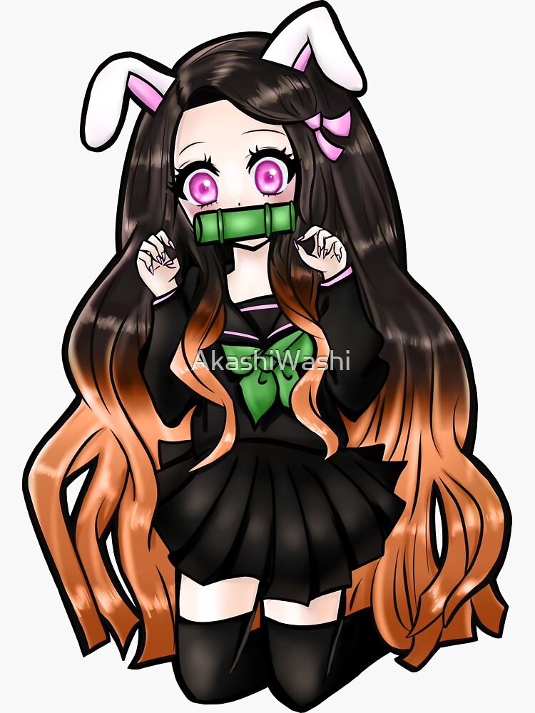 "Bunny Demon Anime Girl" Sticker for Sale by AkashiWashi | Redbubble