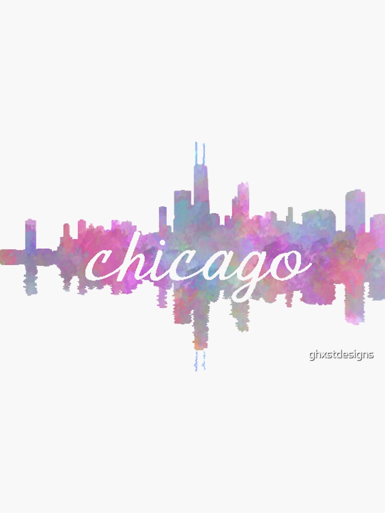 "Chicago Skyline" Sticker for Sale by ghxstdesigns | Redbubble