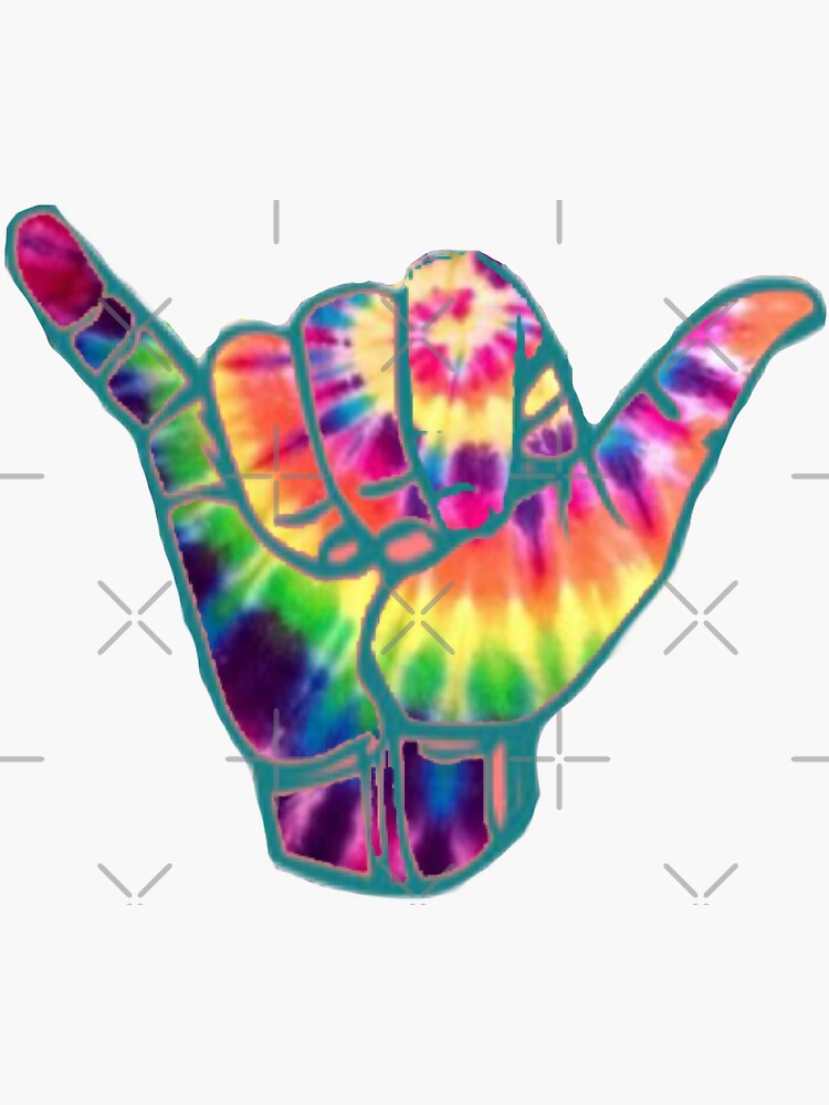 "Rad Tie Dye Hands Sign" Sticker for Sale by Kwynnalge | Redbubble