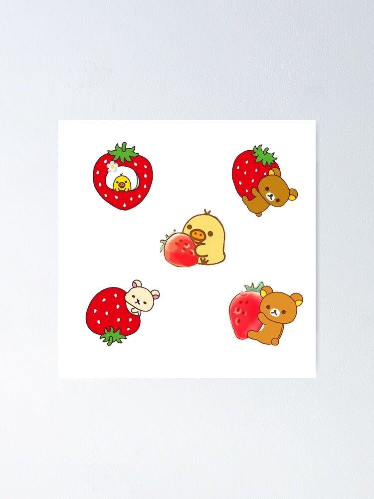 "Rilakkuma strawberry" Poster for Sale by Gamehamza | Redbubble