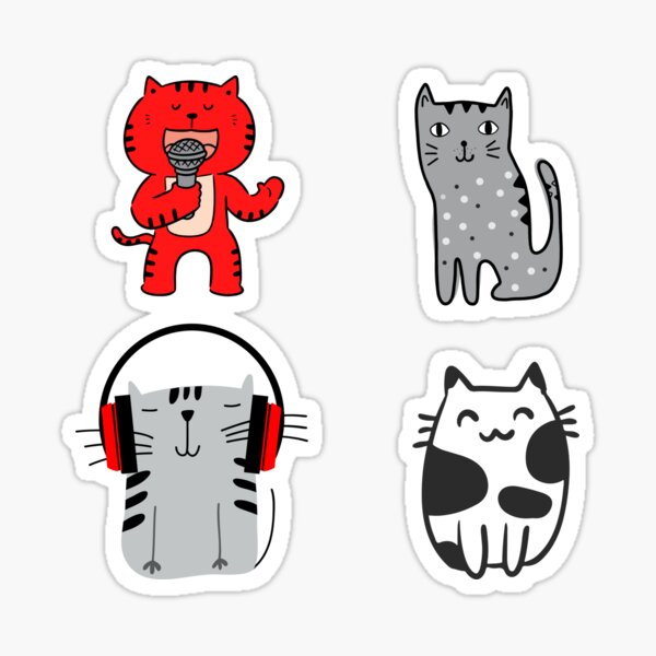 "Funny Cat Lovers Sticker Pack." Sticker for Sale by MyCoolPixel ...
