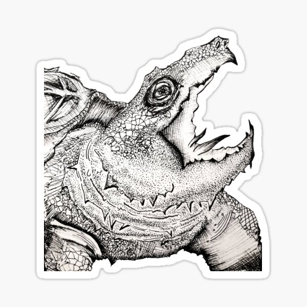 "Angry Snapping Turtle" Sticker for Sale by uneasyviewing | Redbubble