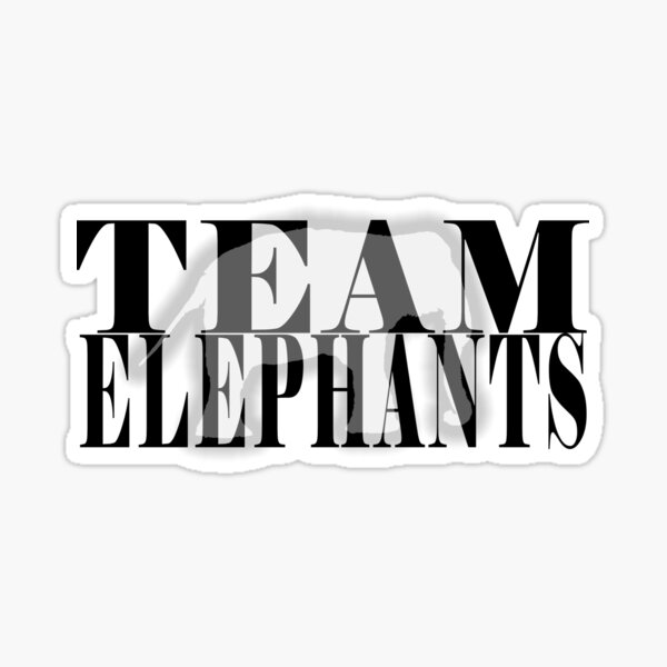 "Team Elephants Elephant Graphic Design" Sticker for Sale by ...