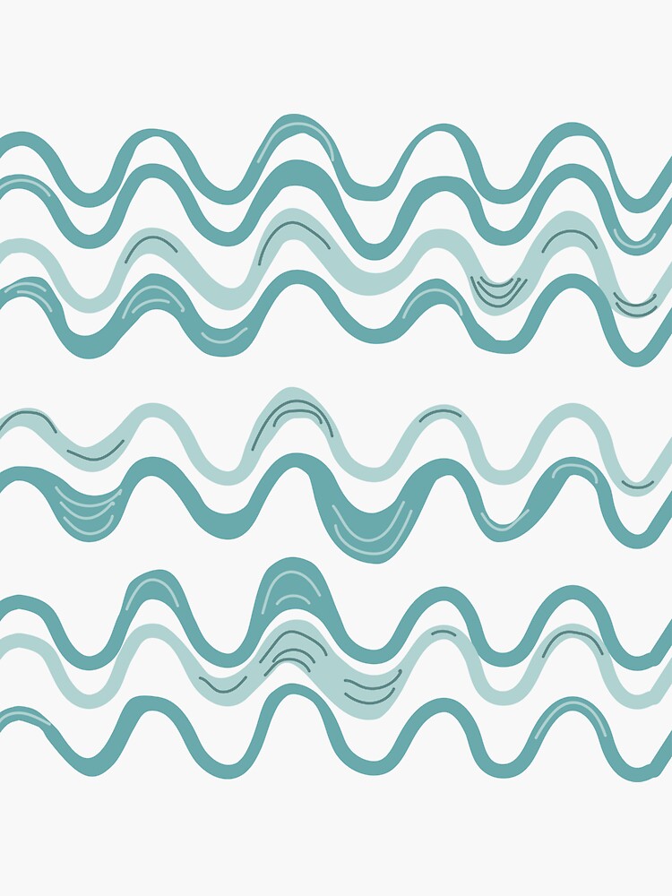 "Blue Tones Wavy Lines Design " Sticker for Sale by antevasinart ...