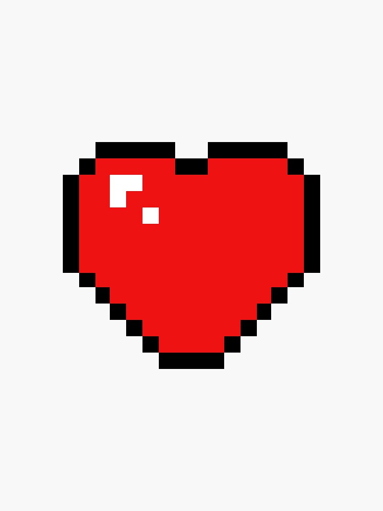 "Cute Red Pixel Heart Design " Sticker for Sale by FourBlockArt | Redbubble