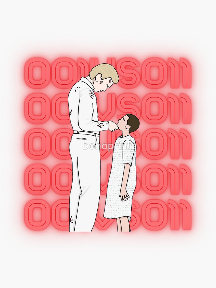 "001 Vs 011 - Stranger Things 4" Sticker for Sale by bohoprints | Redbubble