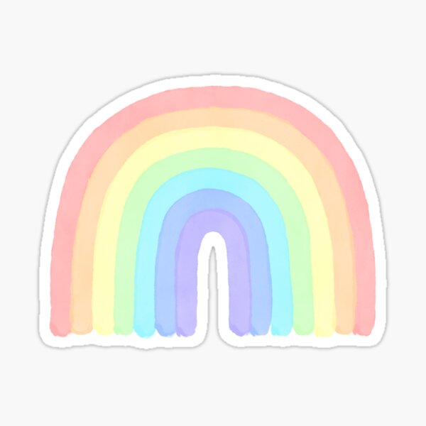 "Pastel Watercolour Rainbow" Sticker for Sale by lemon-moon-art | Redbubble