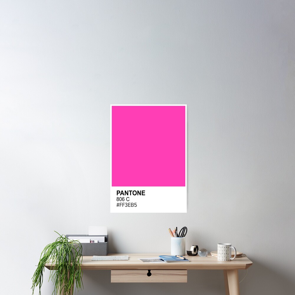 "Neon Pink Pantone" Poster for Sale by HuckleberryArts | Redbubble