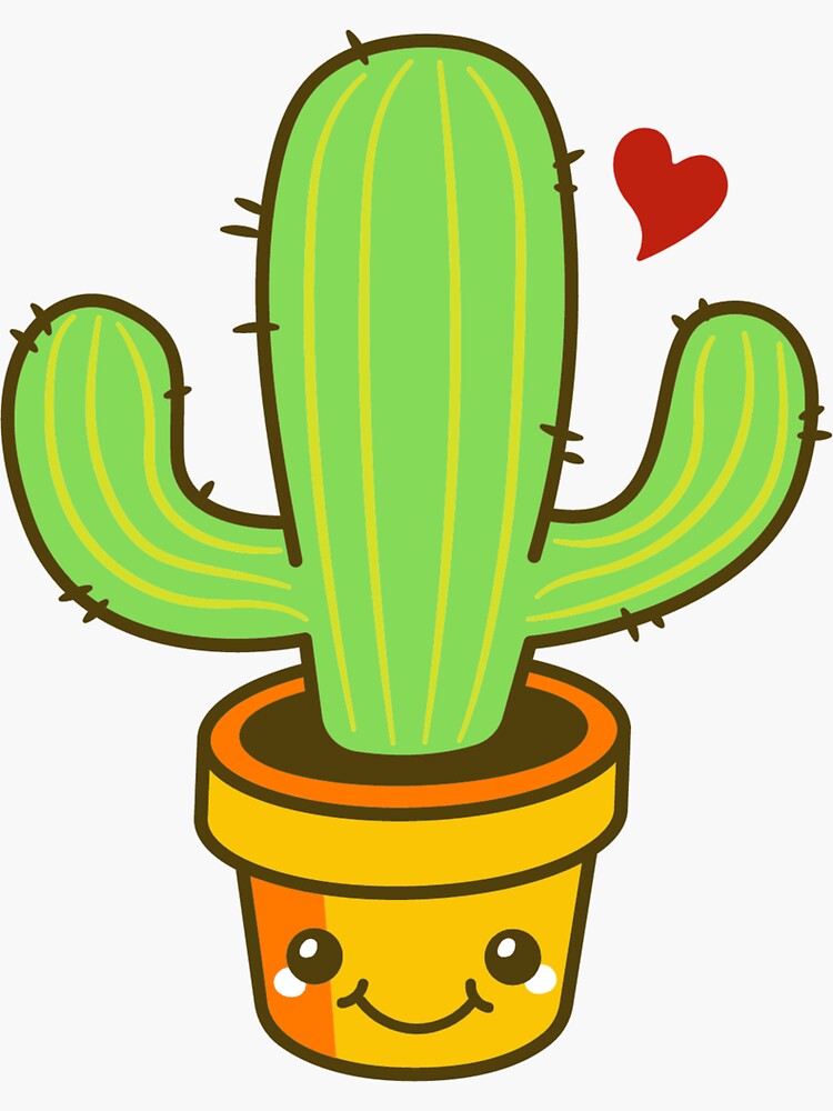 "funny cactus plant" Sticker for Sale by SarahSkyArt | Redbubble