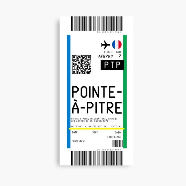 "Pointe-a-Pitre International Airport Guadeloupe (PTP) Boarding Pass ...