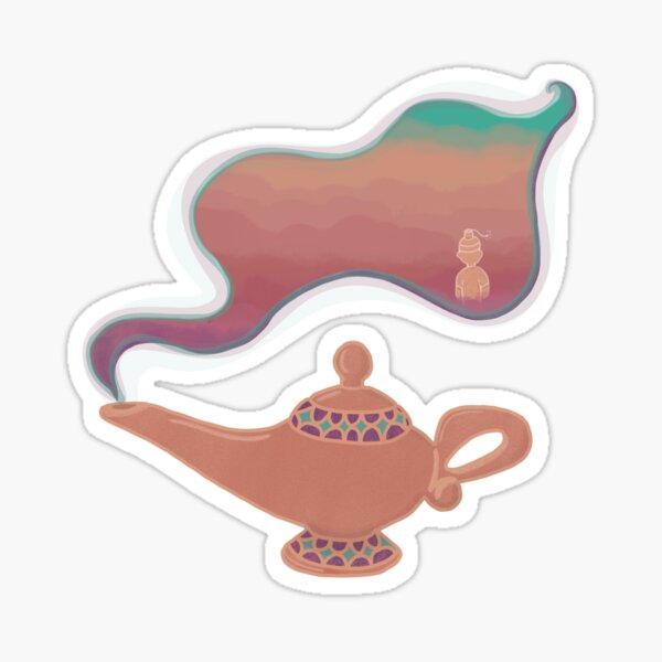 "Adorable genie inside a magic lamp" Sticker for Sale by AdorableMess ...