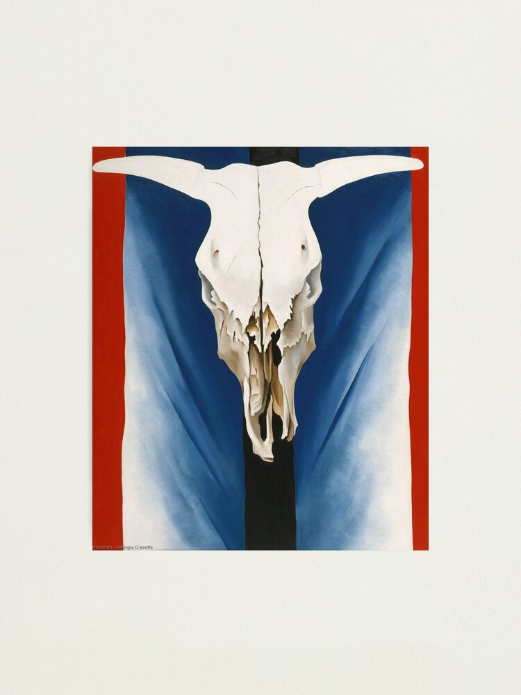 "Cow's skull : red white and blue of georgia O'keeffe art drawing ...