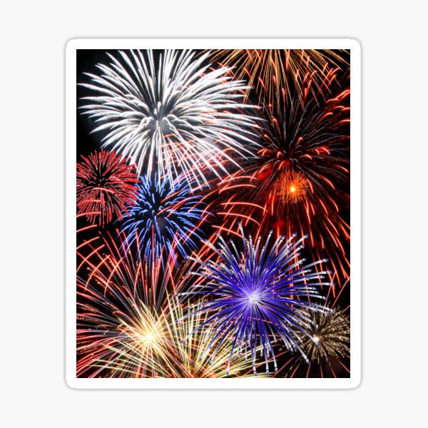 "4th of July Fireworks Happy Independence Day USA Love" Sticker for ...