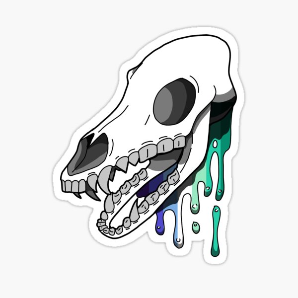 "MLM subtle pride flag skull" Sticker for Sale by goobyte | Redbubble