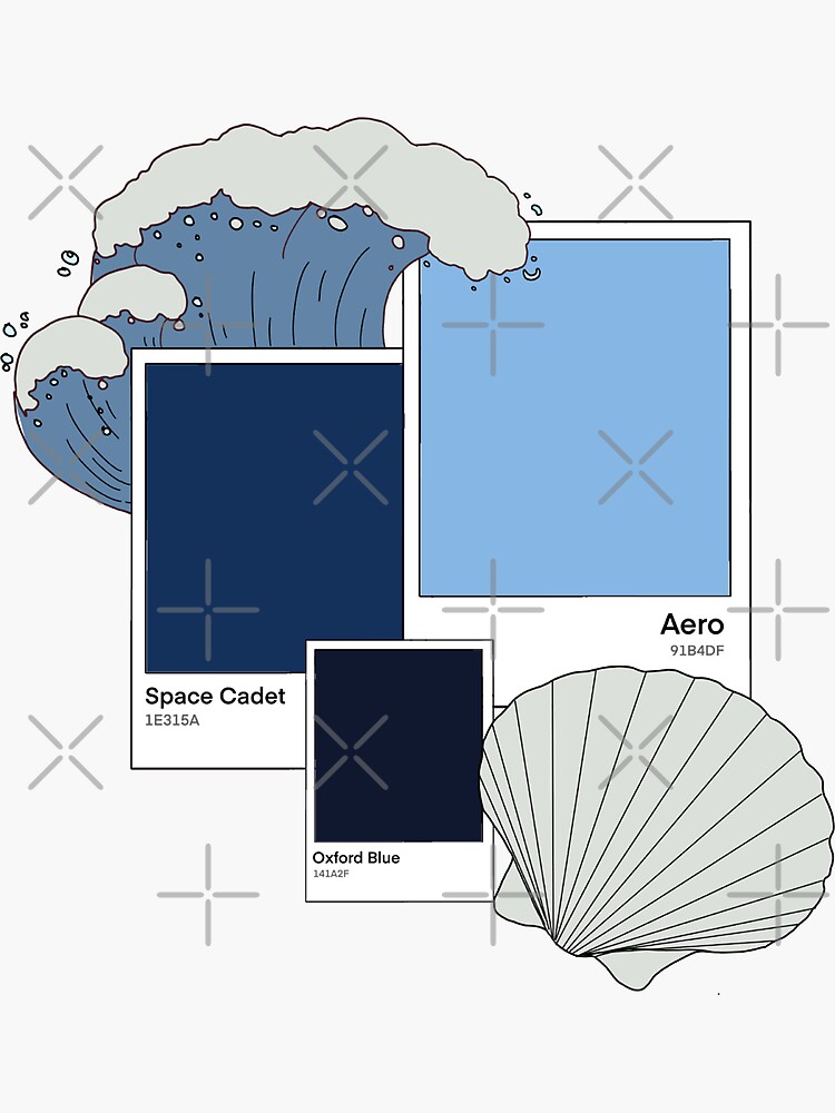 "Ocean Color Palette Swatches Collage " Sticker for Sale by ...