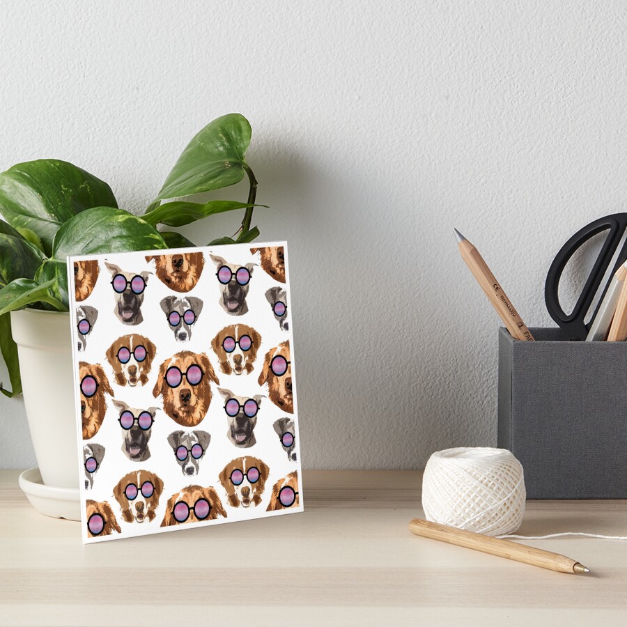 "Trans Pattern Dog with Sunglasses" Art Board Print for Sale by ...