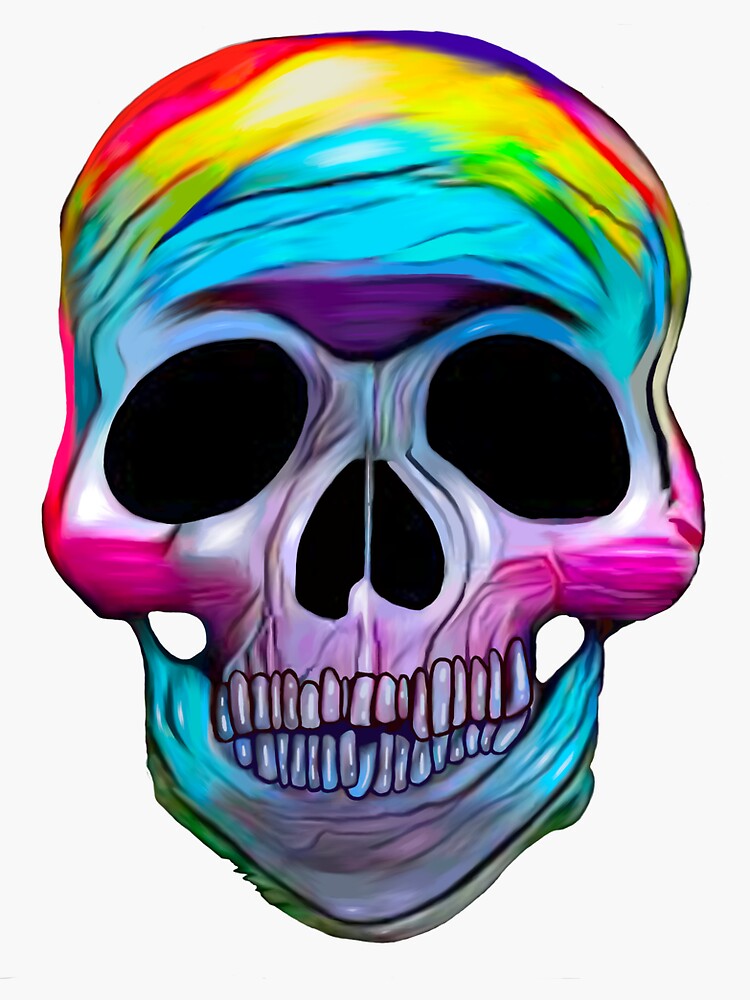 "Rainbow Skull Skeleton" Sticker for Sale by wildjellybeans | Redbubble