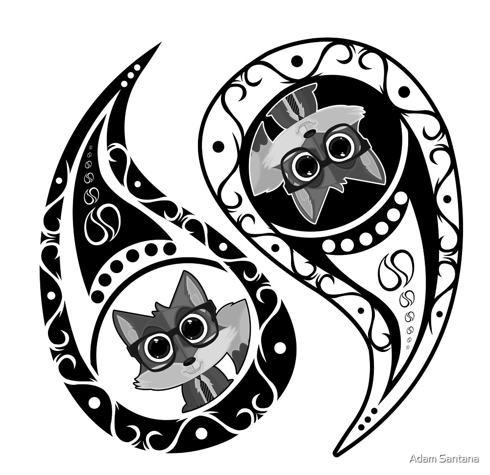 "Ying Yang - Fox Nerd (2)" by Adam Santana | Redbubble