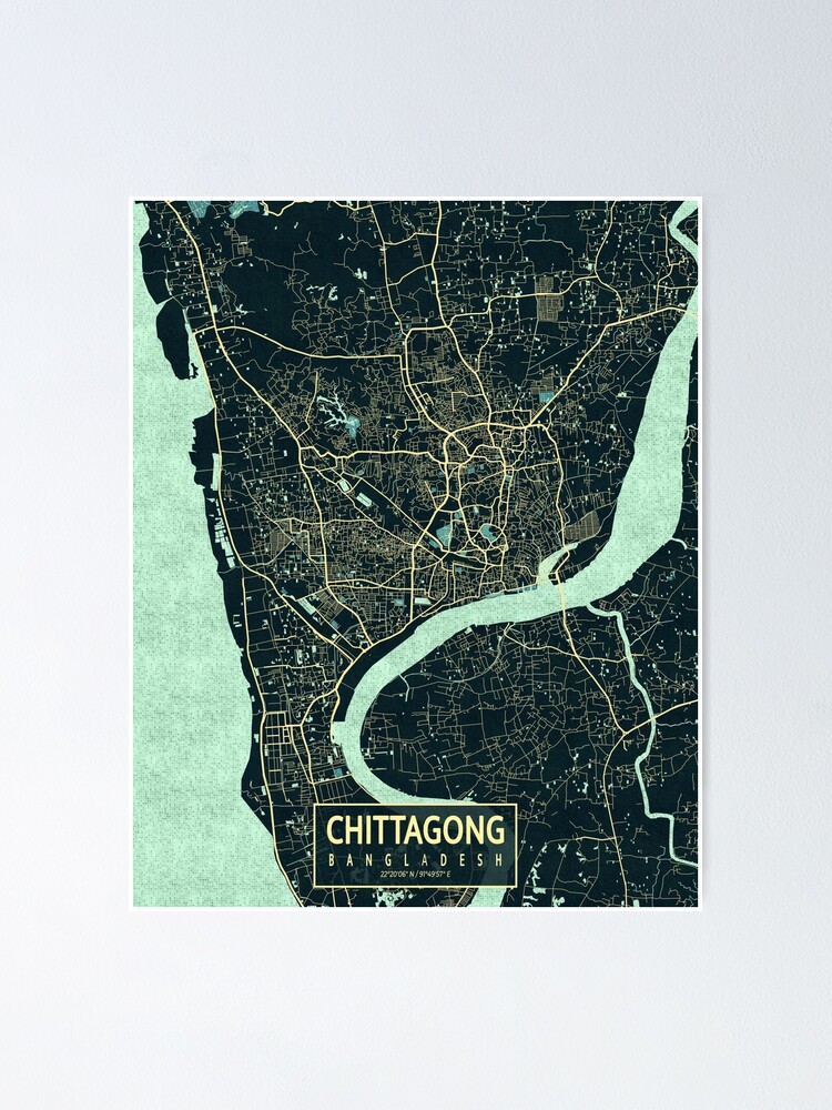 "Chattogram City Map of Bangladesh - Summer" Poster for Sale by deMAP ...