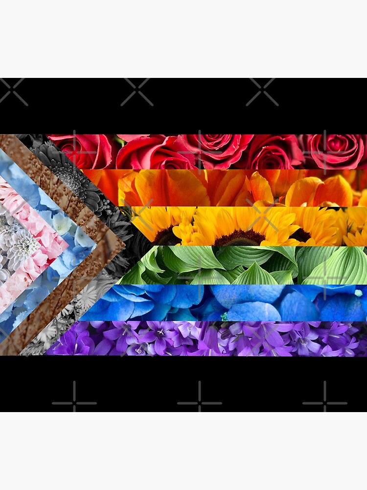 Progress Pride Flag Flowers Poster For Sale By Nyxfn Redbubble
