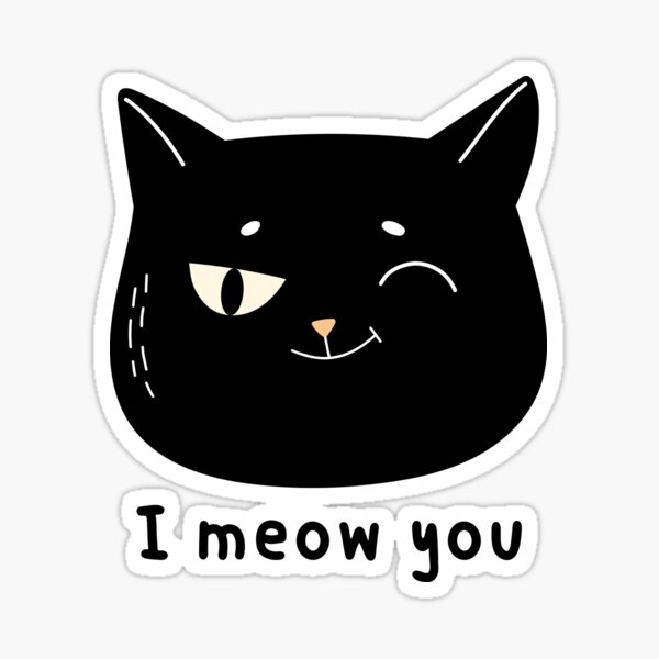 "happy black cat" Sticker for Sale by GabyDark | Redbubble