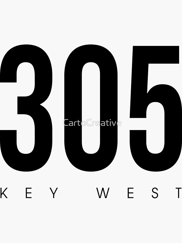 "Key West, FL - 305 Area Code" Sticker for Sale by CartoCreative ...