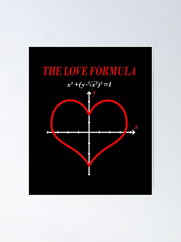 Póster «LA FÓRMULA DEL AMOR MATEMÁTICAS DÍA DE SAN VALENTÍN DIVERTIDO ...