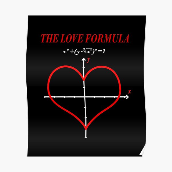 Póster «LA FÓRMULA DEL AMOR MATEMÁTICAS DÍA DE SAN VALENTÍN DIVERTIDO ...