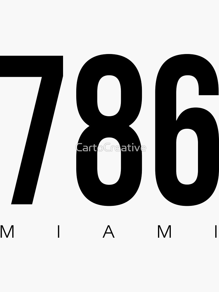 "Miami, FL - 786 Area Code" Sticker by CartoCreative | Redbubble