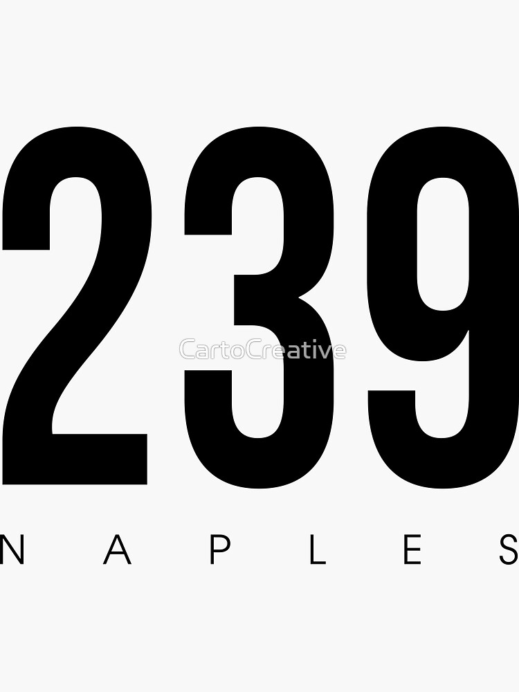 "Naples, FL - 239 Area Code" Sticker for Sale by CartoCreative | Redbubble